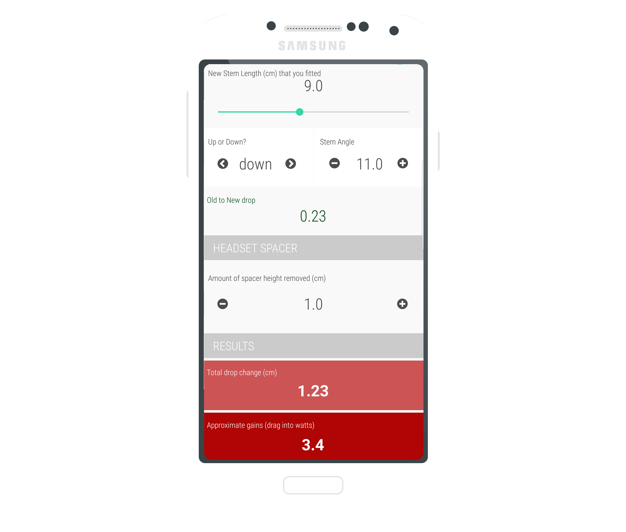 Slam Stem Calculator - CyclingApps.net (Fastfitness Group)