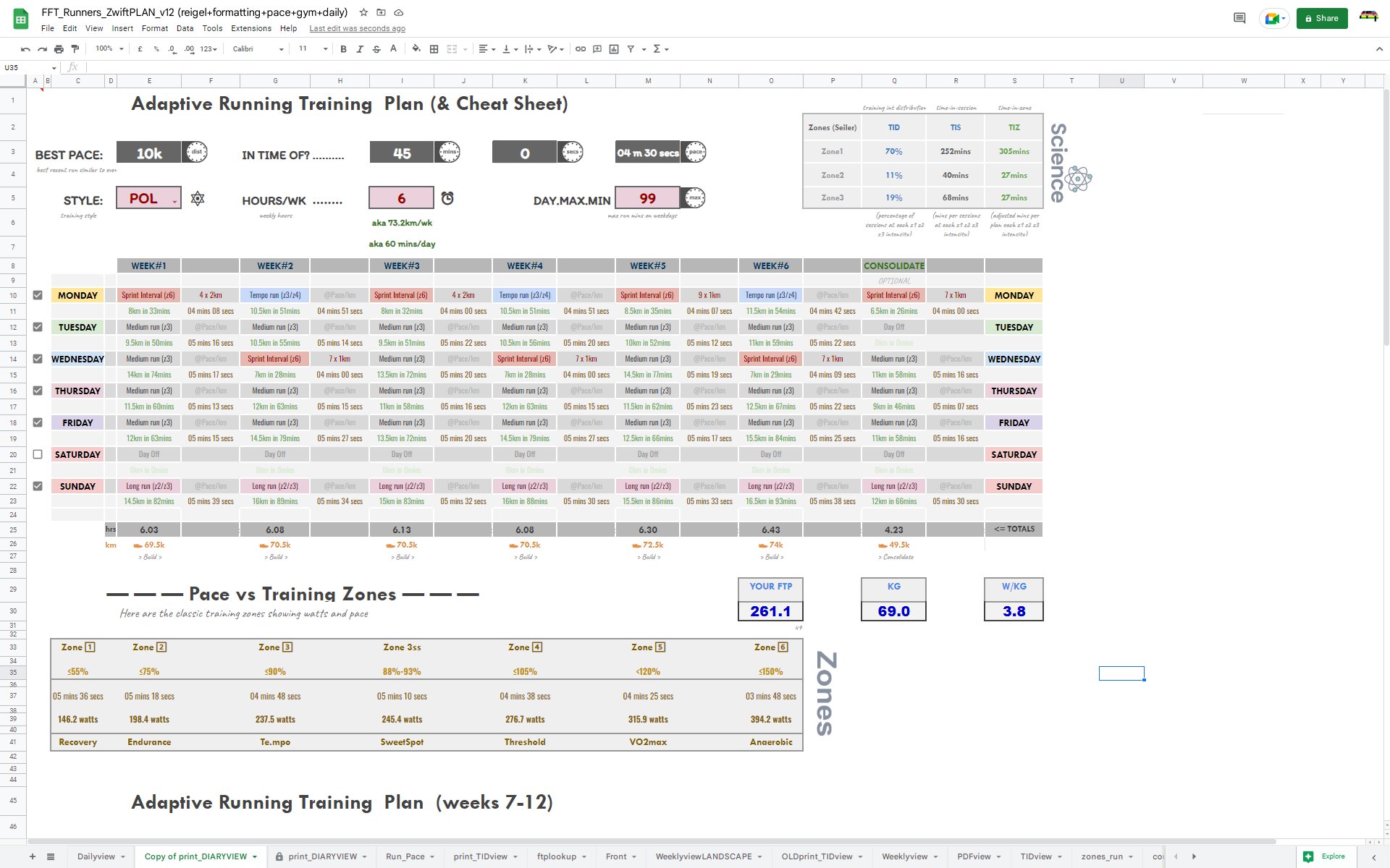 How I made a Dynamic Structured Running Planner - CyclingApps.net ...